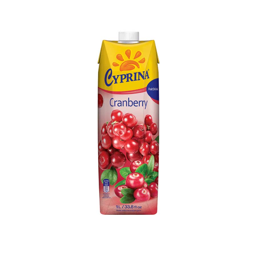Cyprina Cranberry Juice Fruit Drink 100% Natural 1ltr | Ehavene