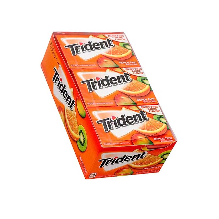 Trident Tropical Twist Sugar Free Gum 12 Packs | Ehavene