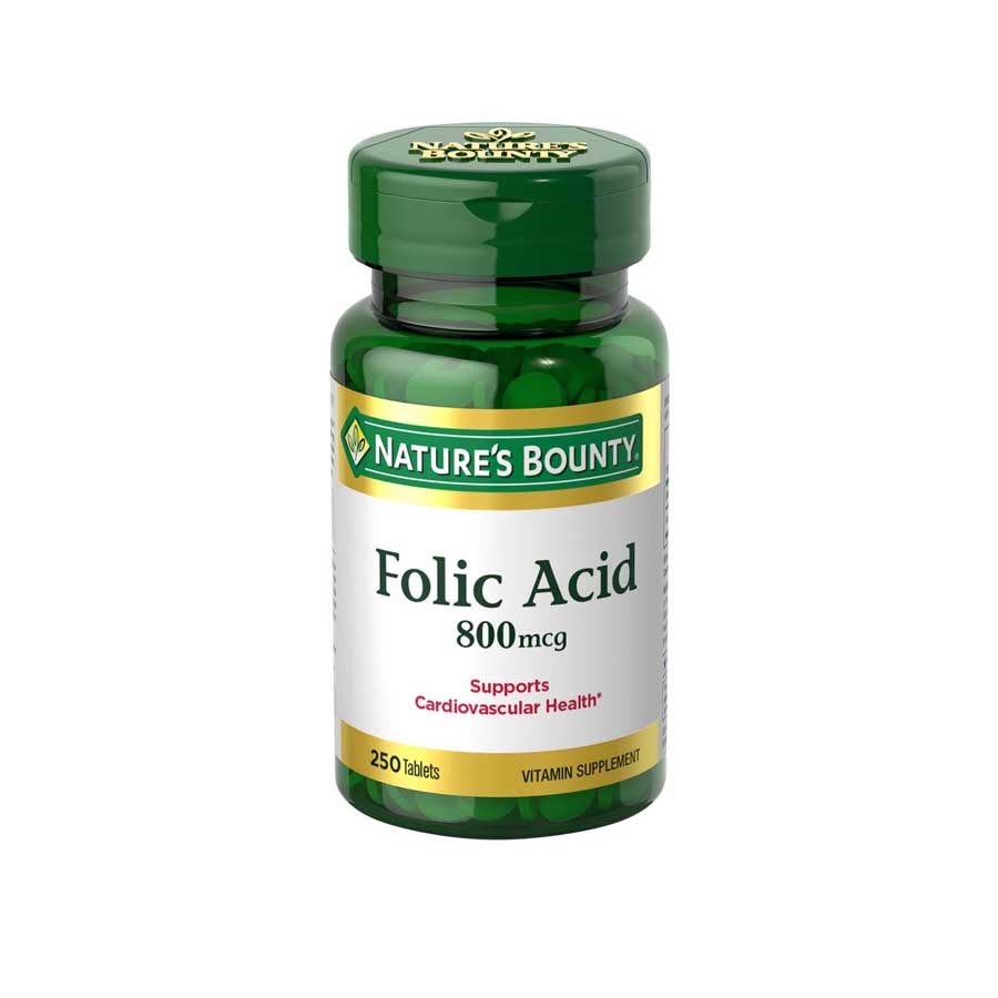 Nature's Bounty Folic Acid 800mcg 250 Tablets | Ehavene