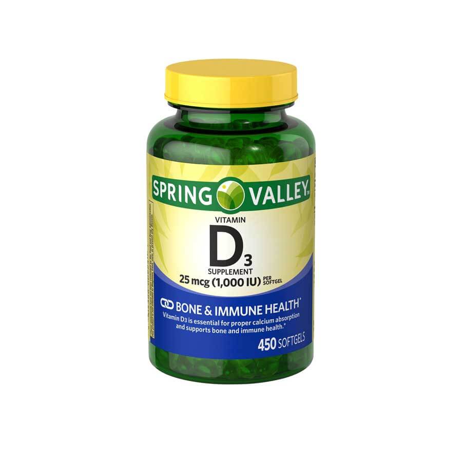 Spring Valley Vitamin D-3 1000 IU 450 Softgels | Ehavene