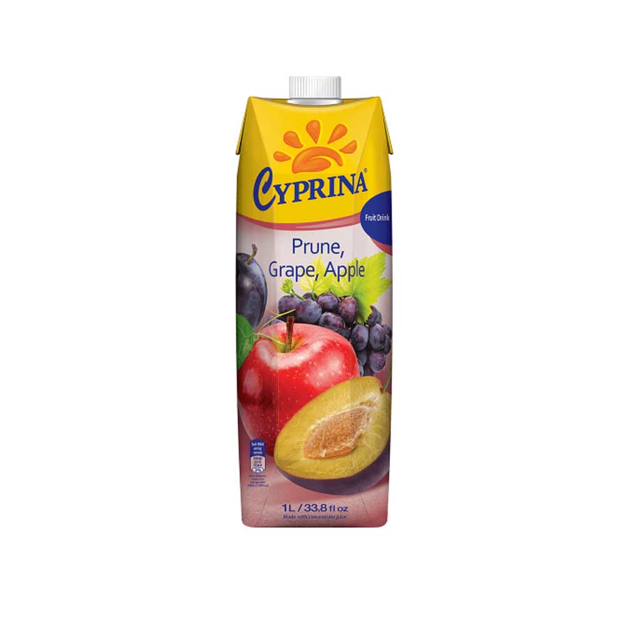 Cyprina Prune Grape Apple Fruit Drink Juice 100% Natural 1ltr | Ehavene