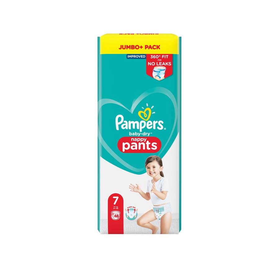 Pampers Baby Dry Nappy Pants 7 (17+Kg) 48pcs | Ehavene