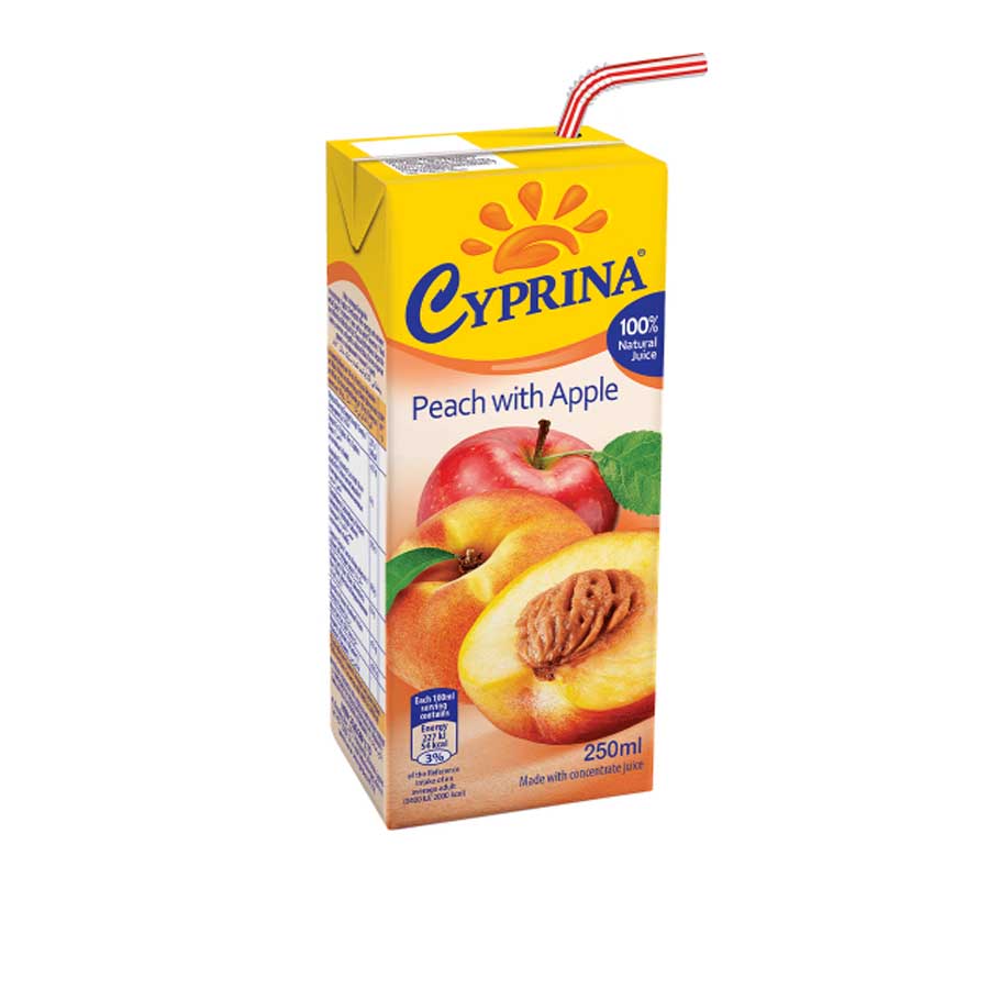 Cyprina Slim 100% Natural Peach With Apple Juice 250ml | Ehavene